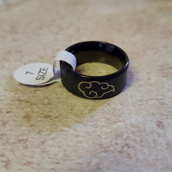 Jewelry | Stainless Steel Black Akatsuki Cloud Naruto Ring Size 7 New ...